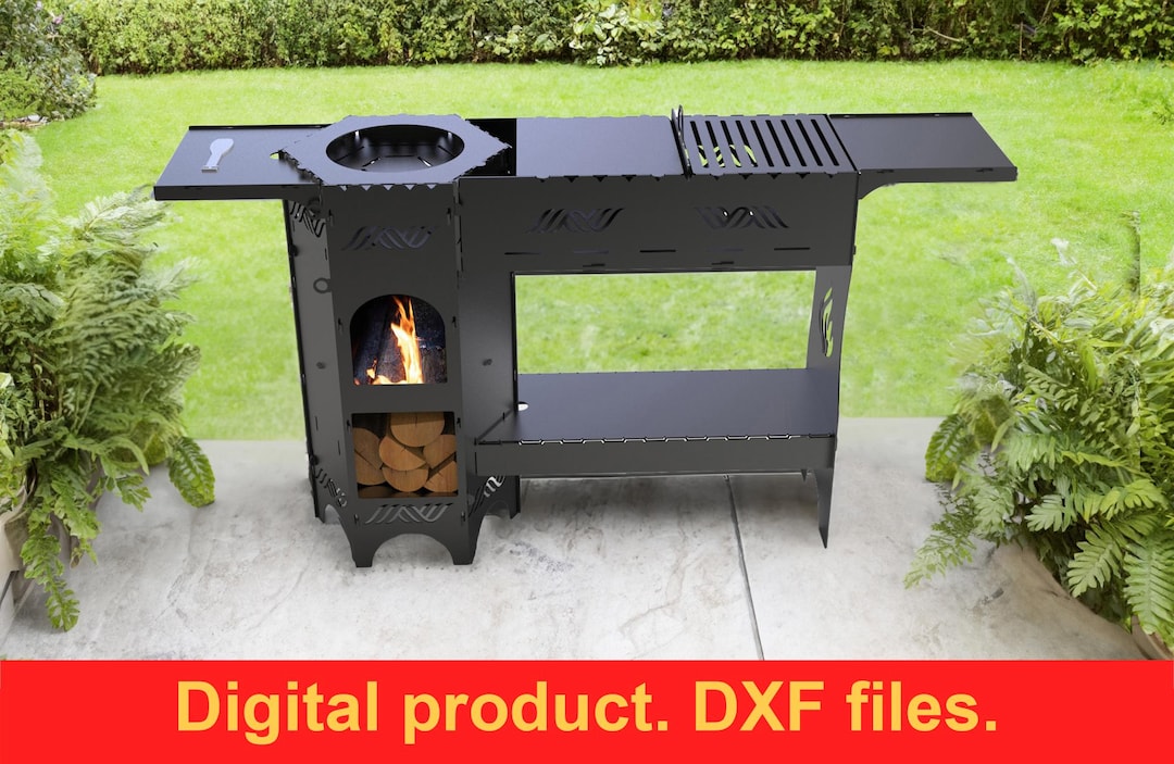 Cauldron Stove V6 DXF Files ~ Camp Furnace for Laser or CNC (digital ...