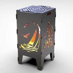 Lighthouse and Sailboat Fire Pit Grill DXF Files for Plasma, Laser, CNC ...