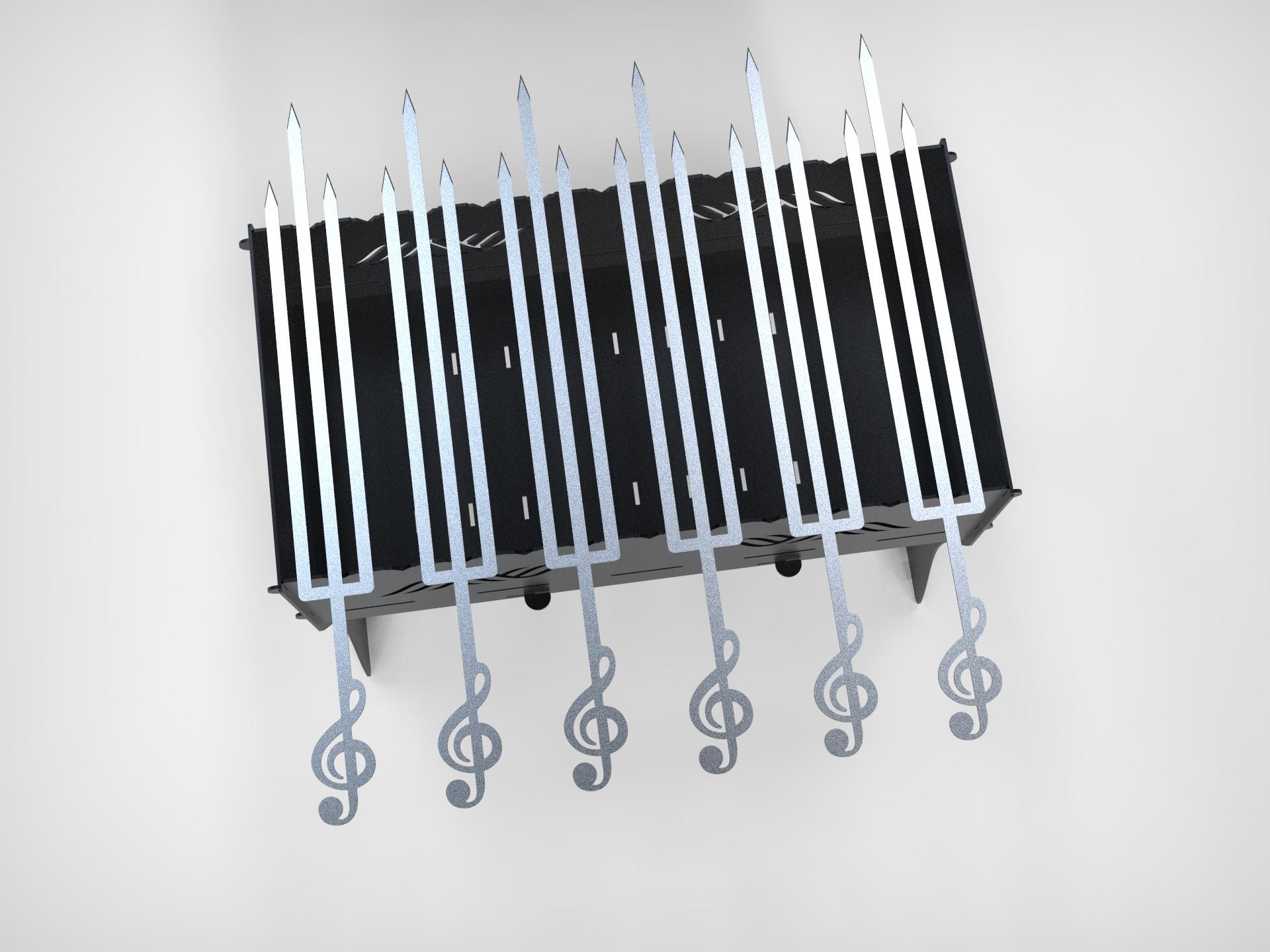 Triple Treble Clef Skewers, DXF Files for Plasma, Laser, CNC. Kebab ...
