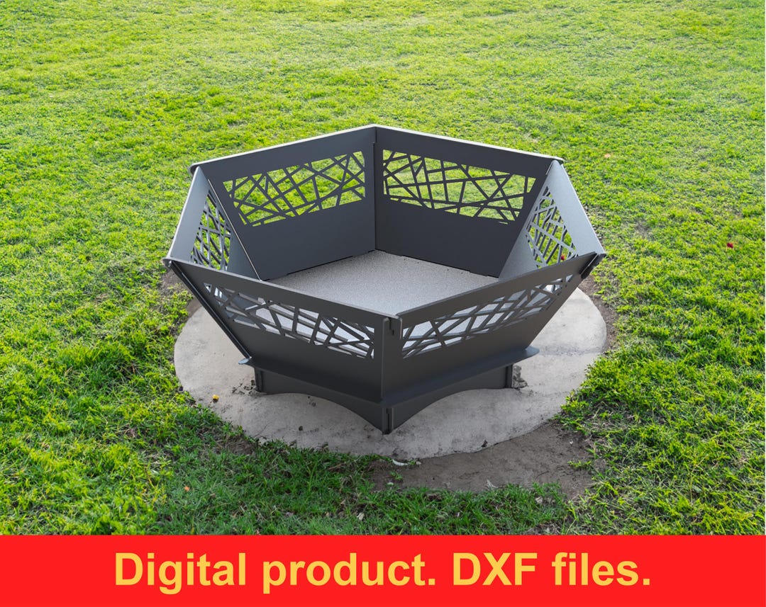Hexagon Fire Pit V1 DXF Files for Plasma, Laser Cutting, CNC. Fire Pit ...