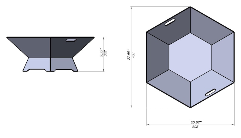 Hexagon V6 Fire Pit DXF Files ~ CNC Laser Cut Plans (digital Download ...