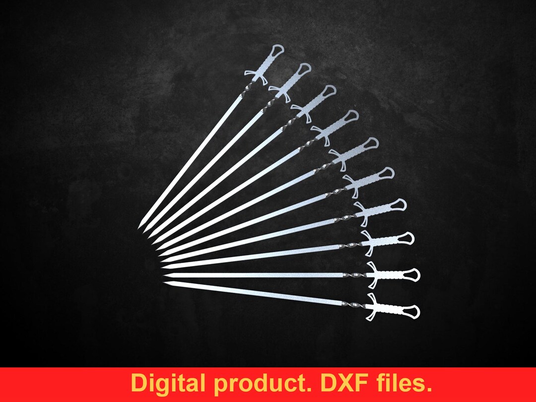 Sword Skewers V2, DXF Files for Plasma, Laser, CNC. Kebab Skewers for ...