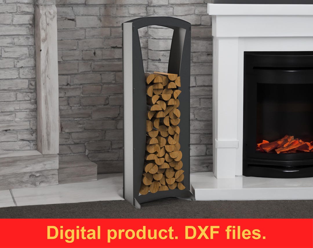 Contemporary 63" Firewood Rack DXF Files for Plasma, Laser Cutting, CNC ...