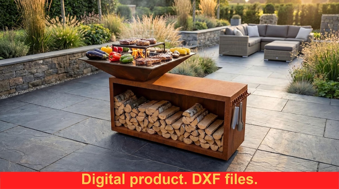Fire Pit Square Niche for Firewood V2, DXF Files for Plasma, Laser, CNC ...