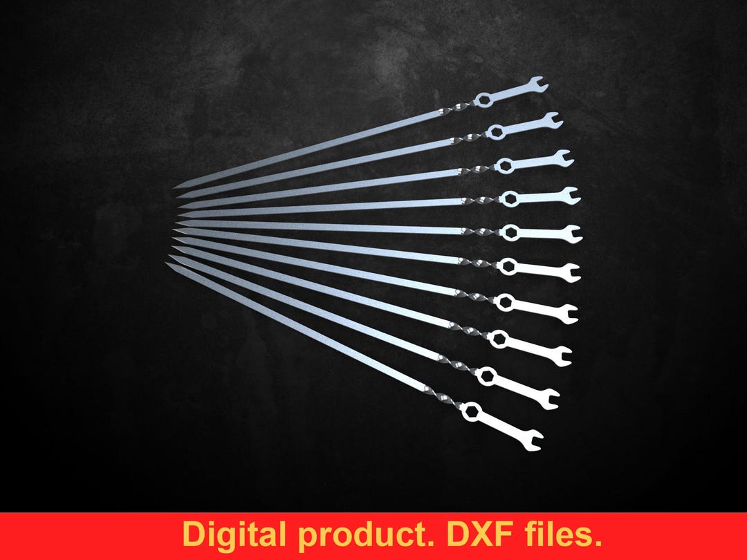 Wrench Skewers, DXF Files for Plasma, Laser, CNC. Kebab Skewers for ...