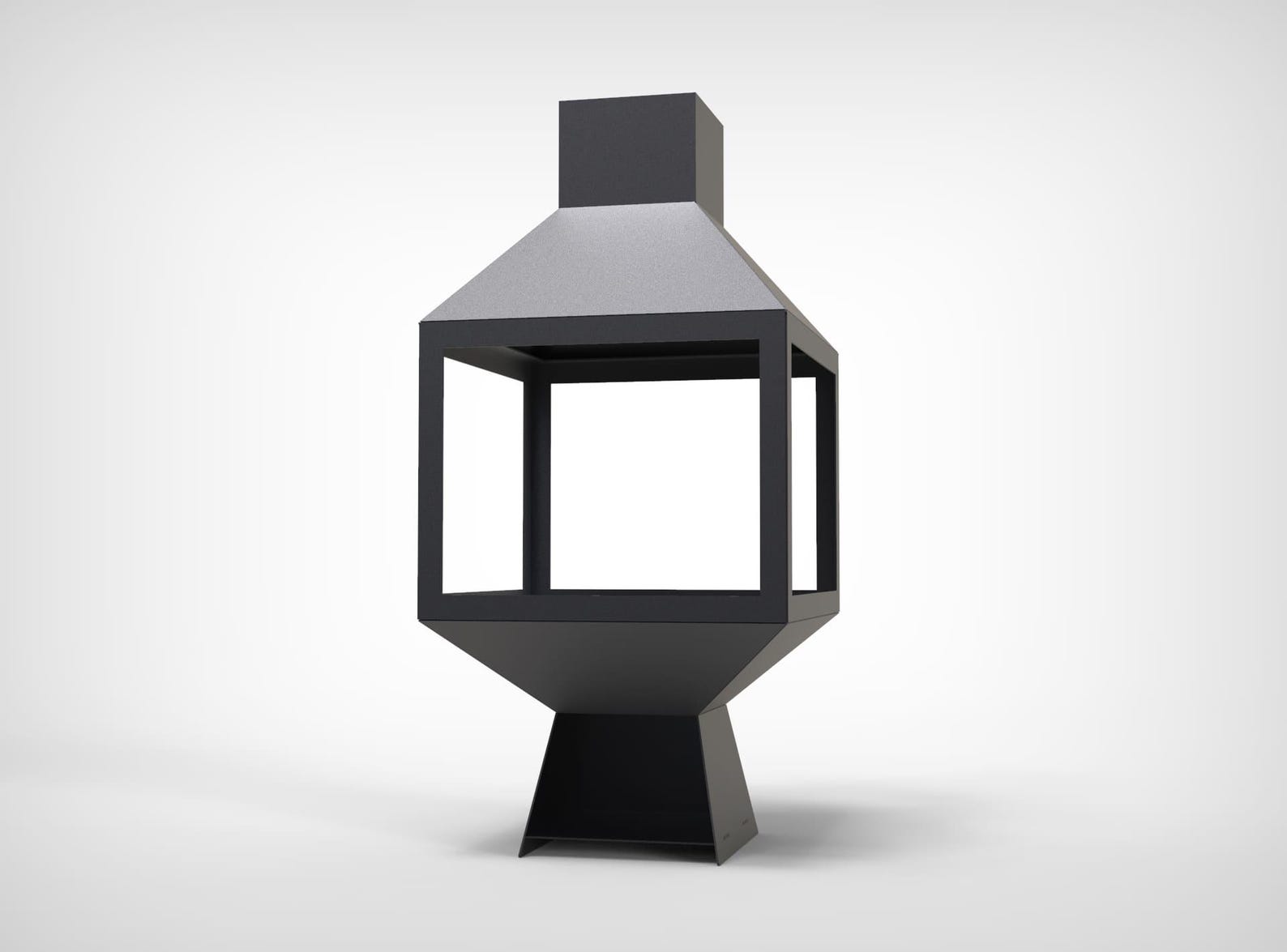 Open Space Fire Pit H-63", Garden Fireplace DXF Files for Plasma, Laser ...