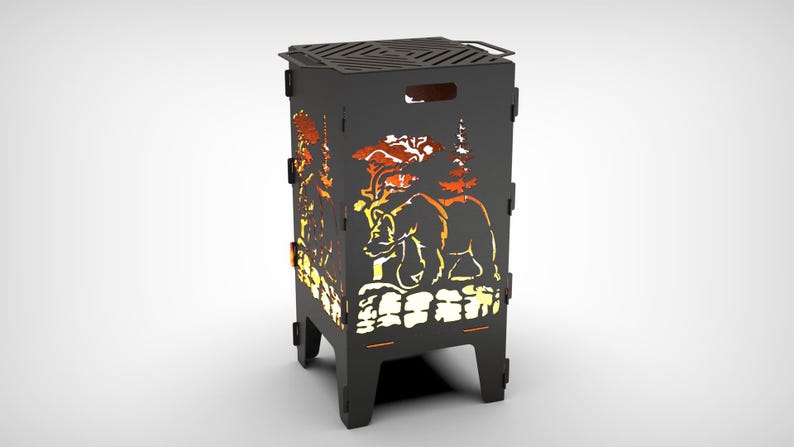 Bear Fire Pit Grill DXF Files for Plasma, Laser, Water Cut, CNC. Fire ...