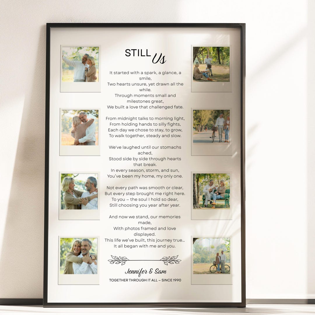 Custom Polaroid Photo Collage With Poem, 1st Anniversary Gift for ...