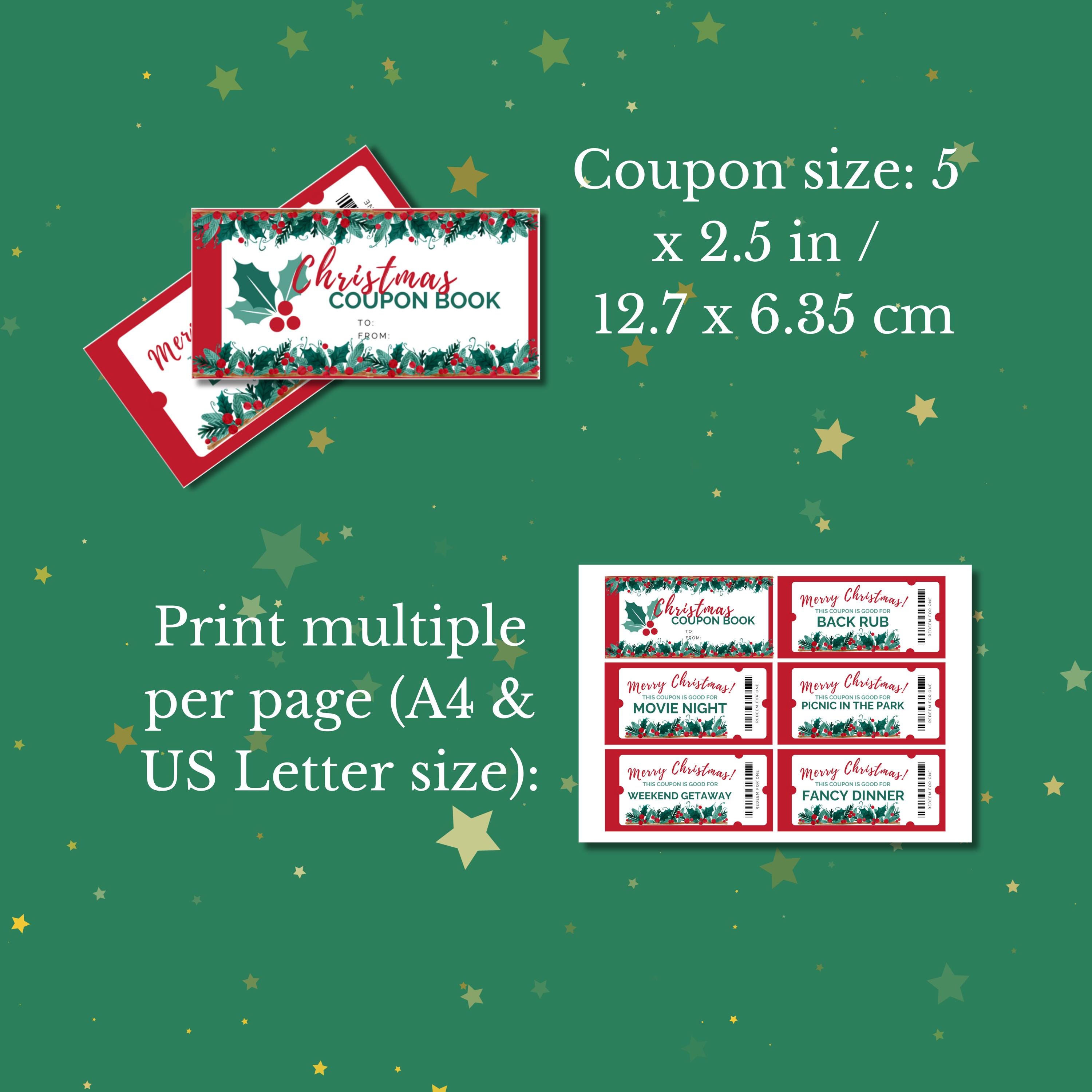 Editable Christmas Coupon Book Template, Printable Custom Love Coupons ...