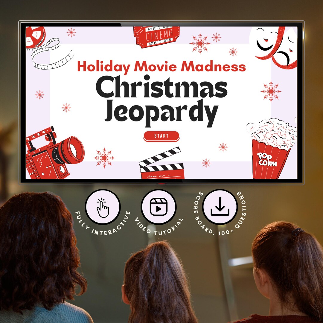 Christmas Movie Jeopardy Game – Editable Canva Trivia for Families ...