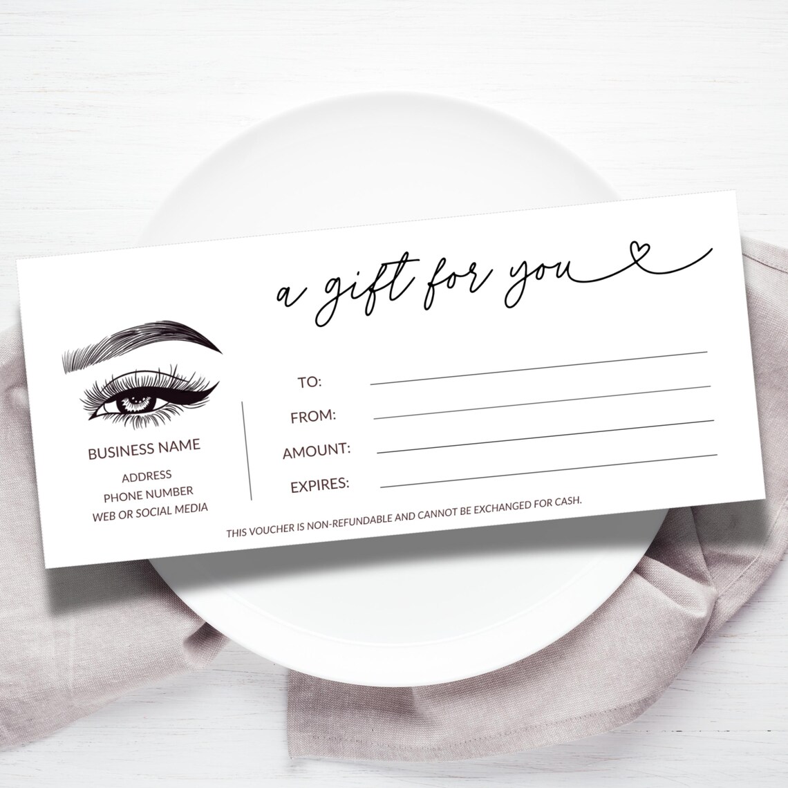 Editable Lash Tech Gift Certificate Template • PMU & Microblading ...