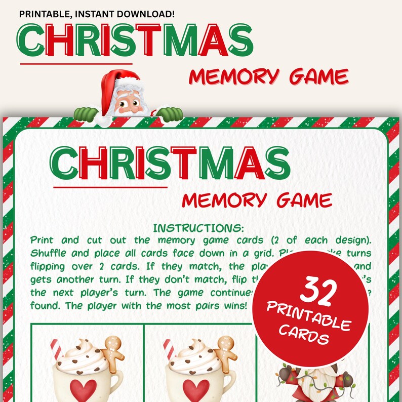Find the Christmas Differences Game, Printable Holiday Spot the ...