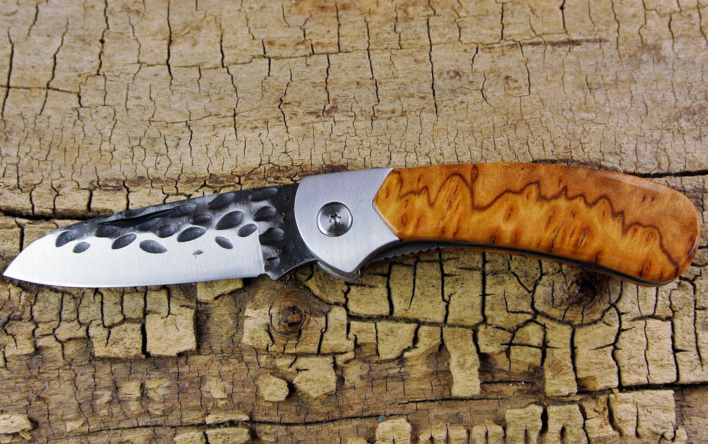 Pocket Knife with Wood Handle - Coolibah Burl Wooden Handle - Wood ...