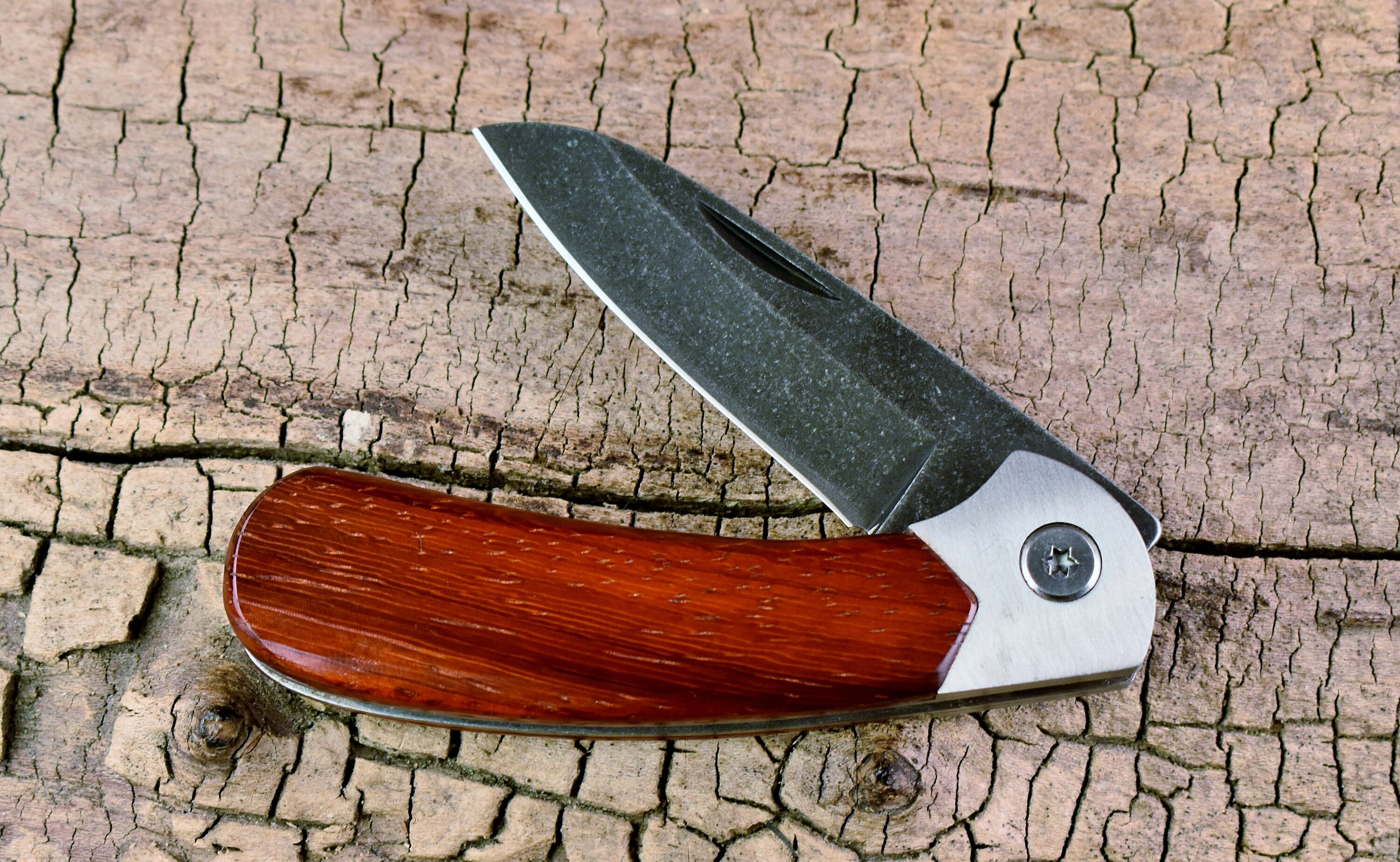 Pocket Knife with Wood Handle - Padouk Wooden Handle - Wood Pocket ...