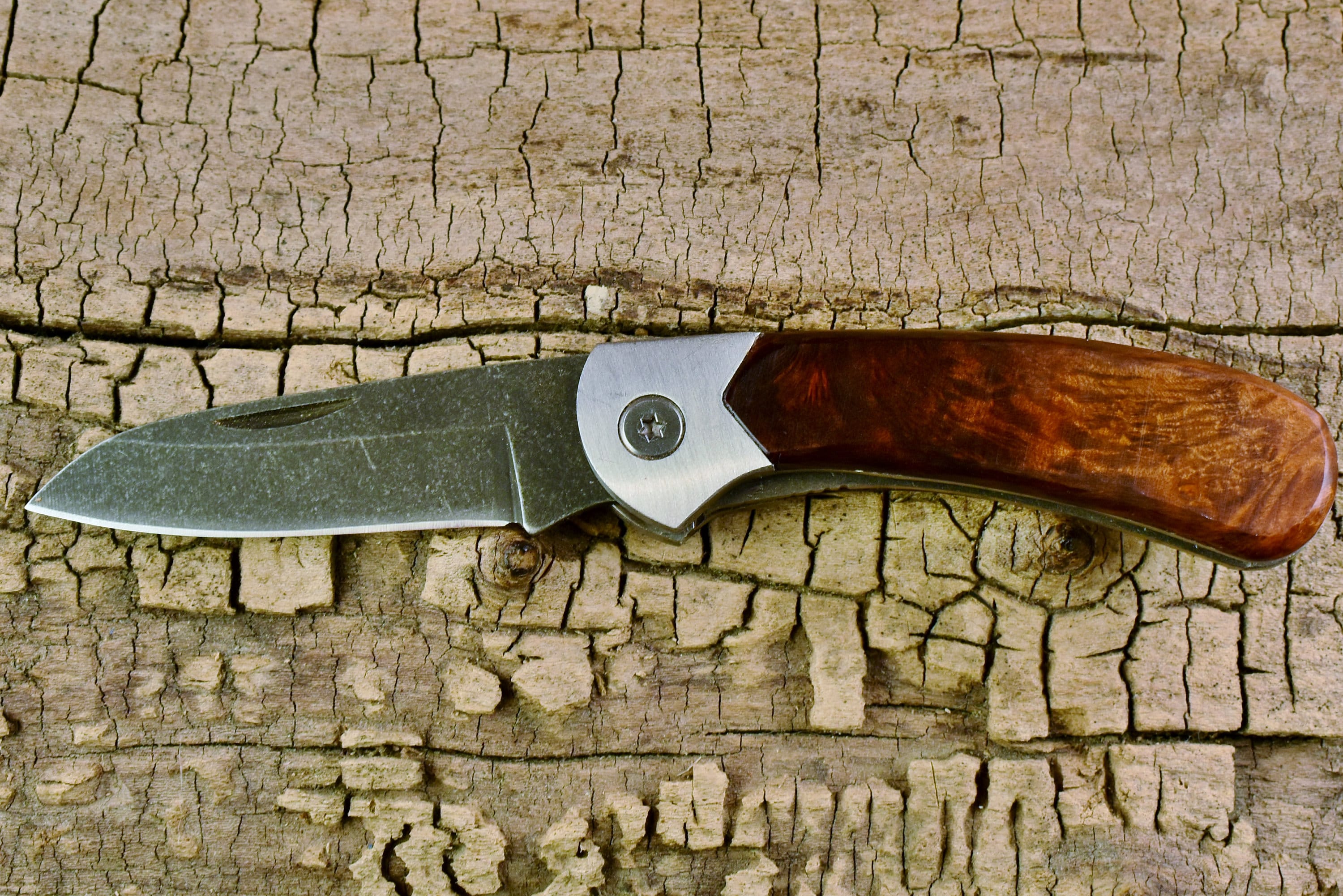 Pocket Knife with Wood Handle - Manzanita Burl Wooden Handle - Wood ...