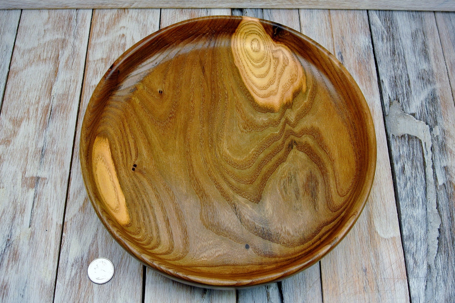 Wooden Centerpiece Dish/Platter - Elm - Wood Platter - Hand Carved Bowl ...