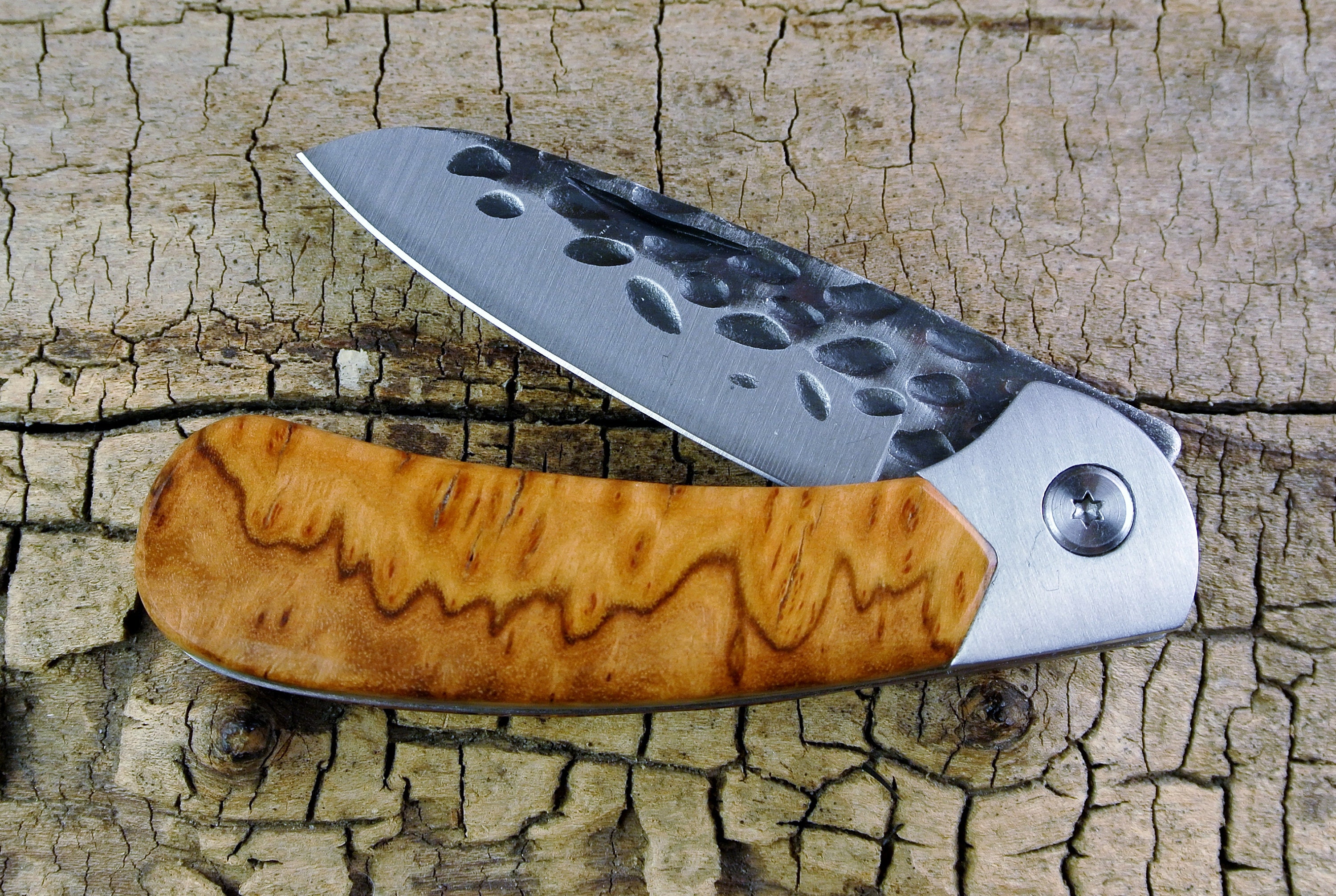 Pocket Knife with Wood Handle - Coolibah Burl Wooden Handle - Wood ...