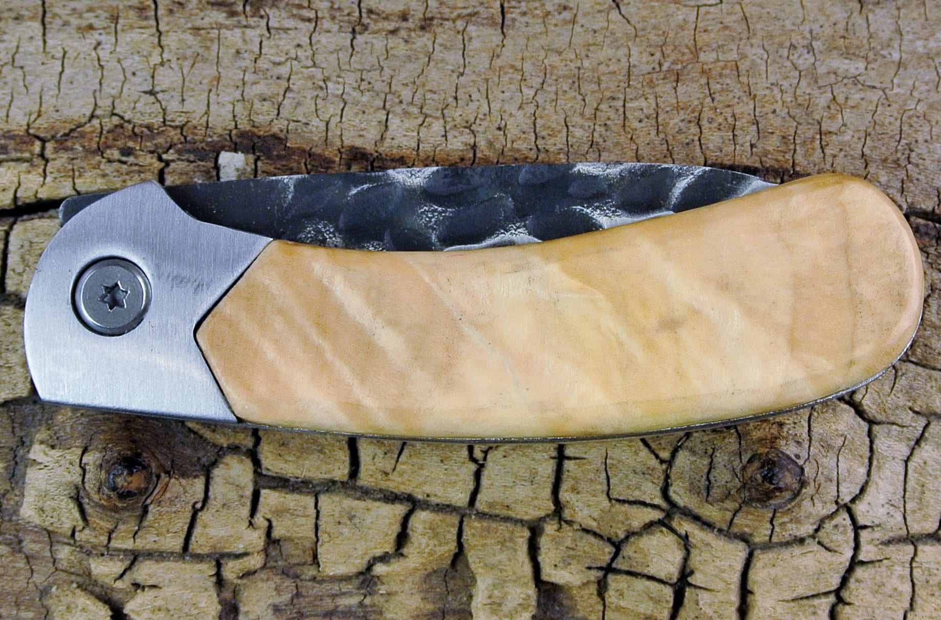 Pocket Knife with Wood Handle - Curly Maple Wooden Handle - Wood Pocket ...