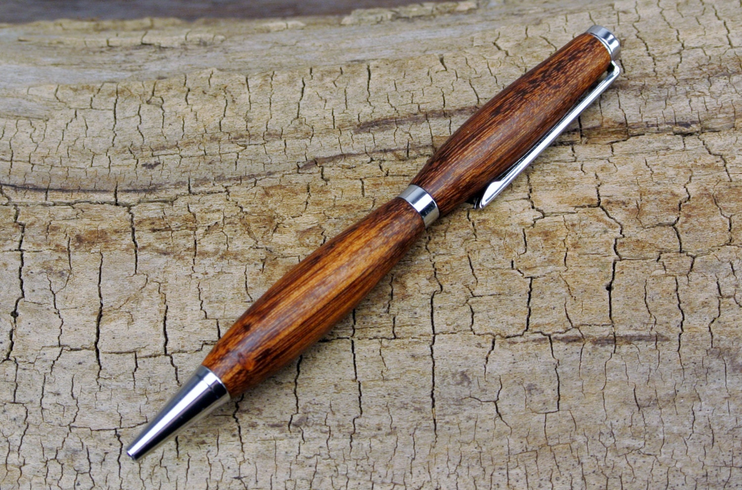 Wooden Pen Tigerwood Wood Carving Slimline Twist Pen Hand