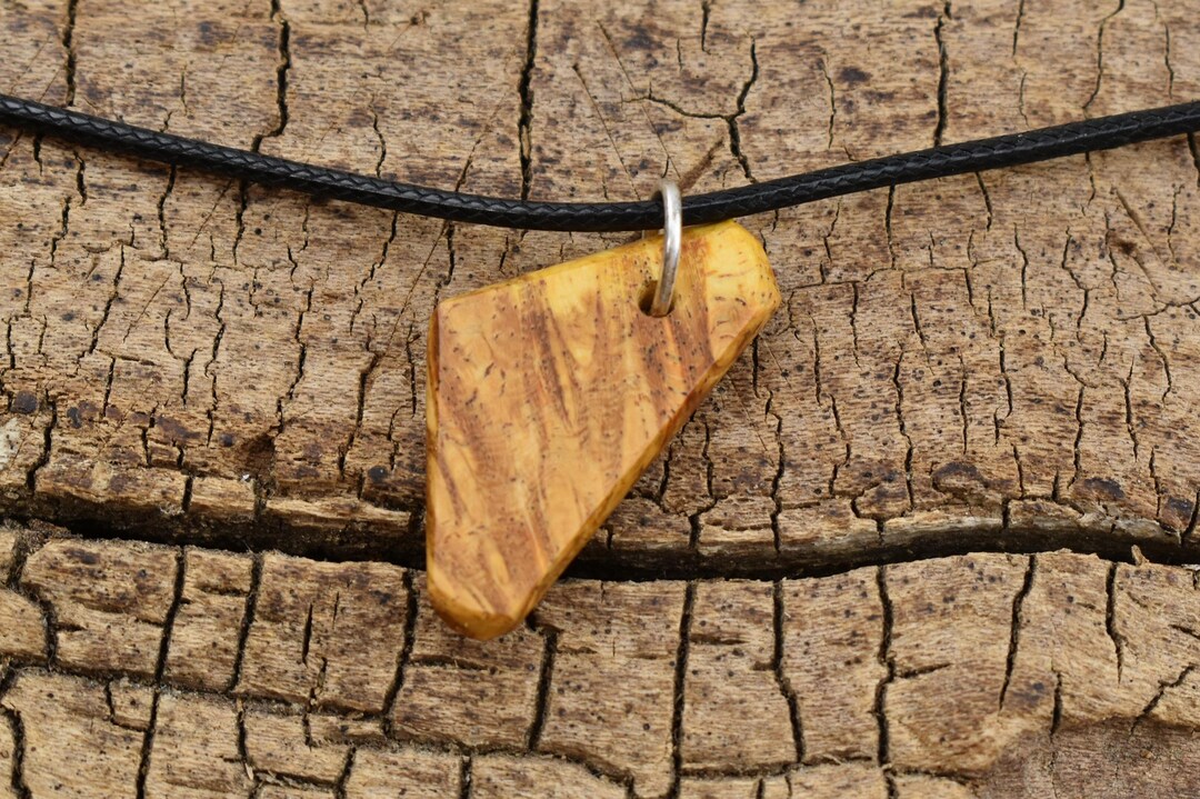 Handmade River Tamarind Burl Wood Pendant Necklace - Adjustable 18-20 ...