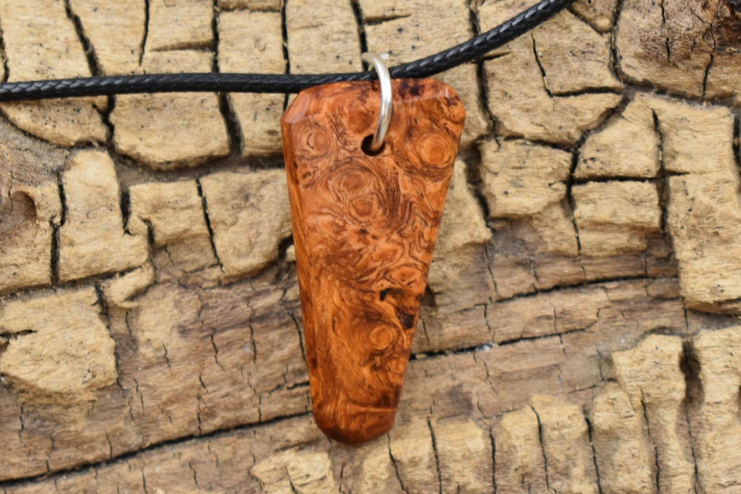 Handmade Afzelia Burl Wood Pendant Necklace - Adjustable - Etsy
