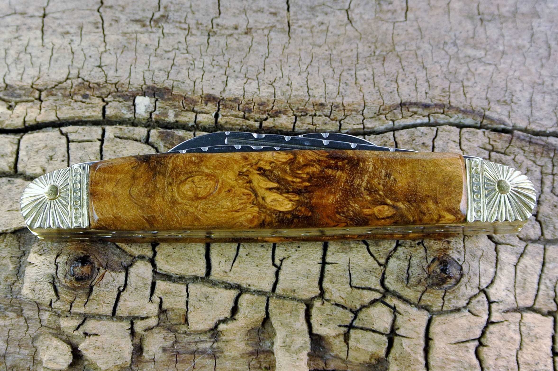 Pocket Knife with Wood Handle - Wild Almond Burl - Wooden Handle - Wood ...