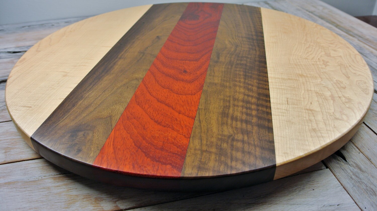 Wood Lazy Susan - Wood Lazy Susan - Curly Maple, Curly Walnut and ...