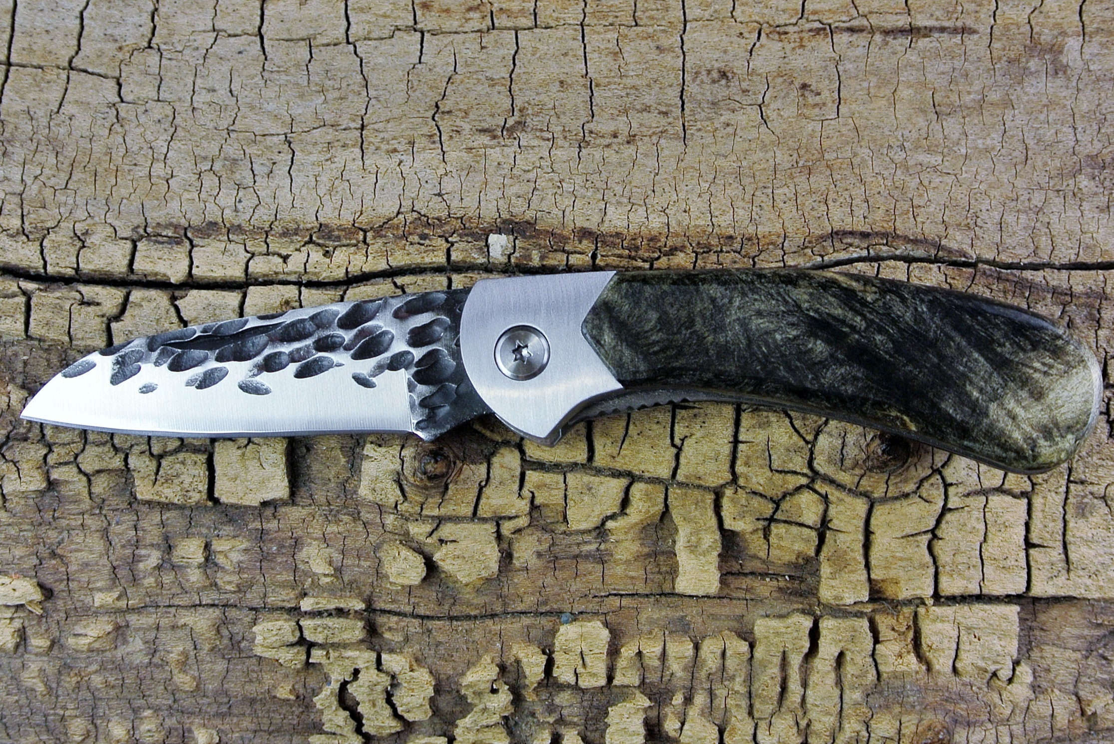 Pocket Knife with Wood Handle - Buckeye Burl Wooden Handle - Wood ...