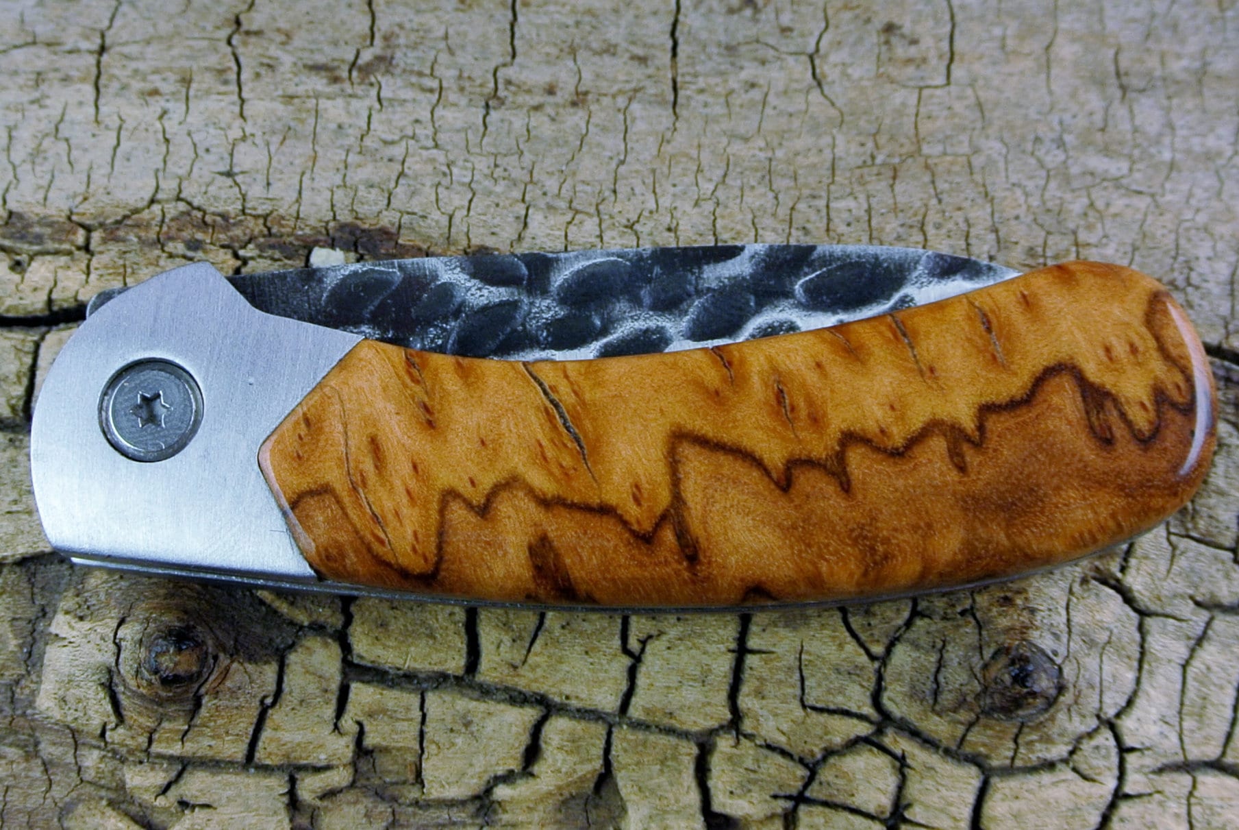 Pocket Knife with Wood Handle - Coolibah Burl Wooden Handle - Wood ...