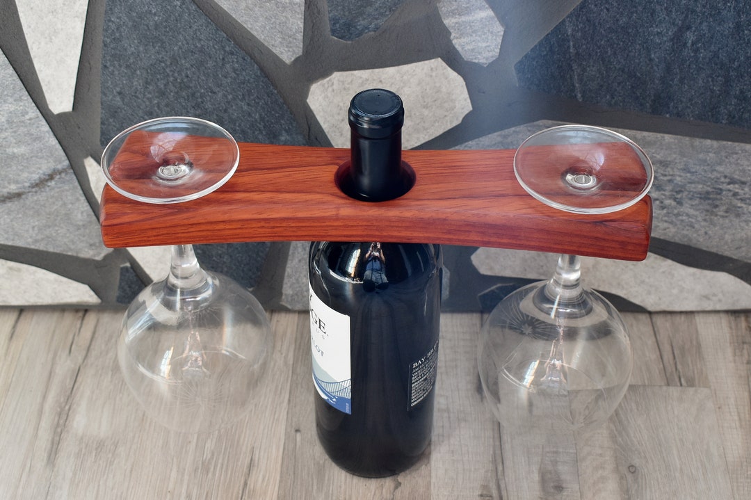 Wine Glass Holder - Wooden Wine Caddy - Handmade Wooden Wine Glass ...