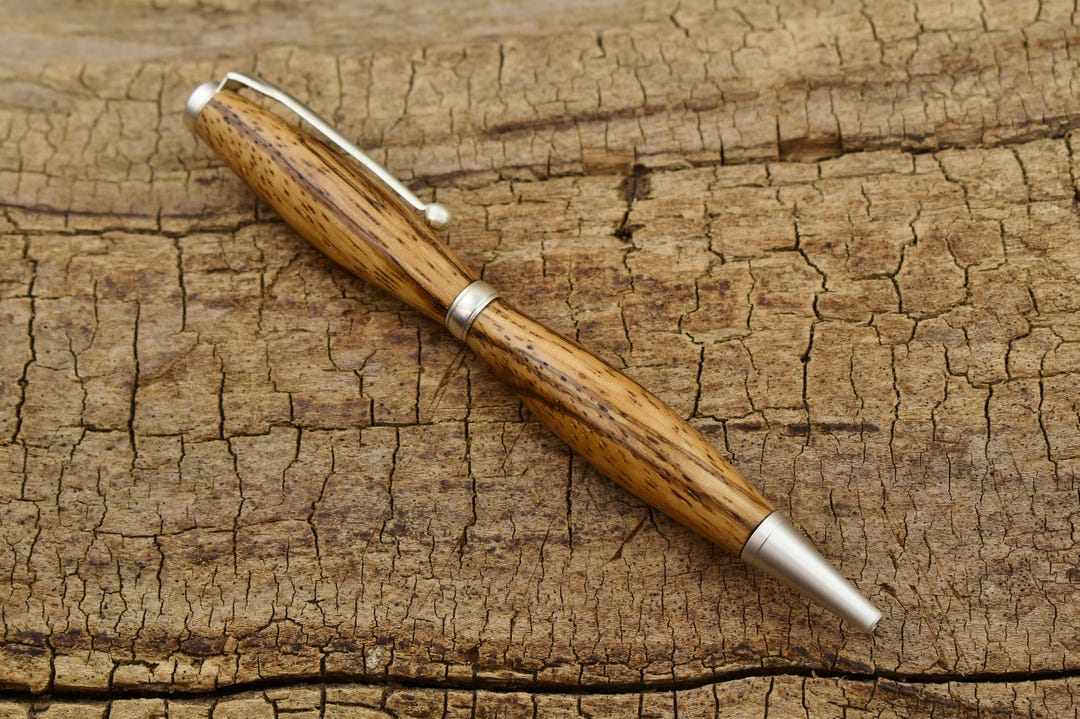Zebrawood Pen: Satin Pearl Finish, Slimline Twist Pen - Etsy