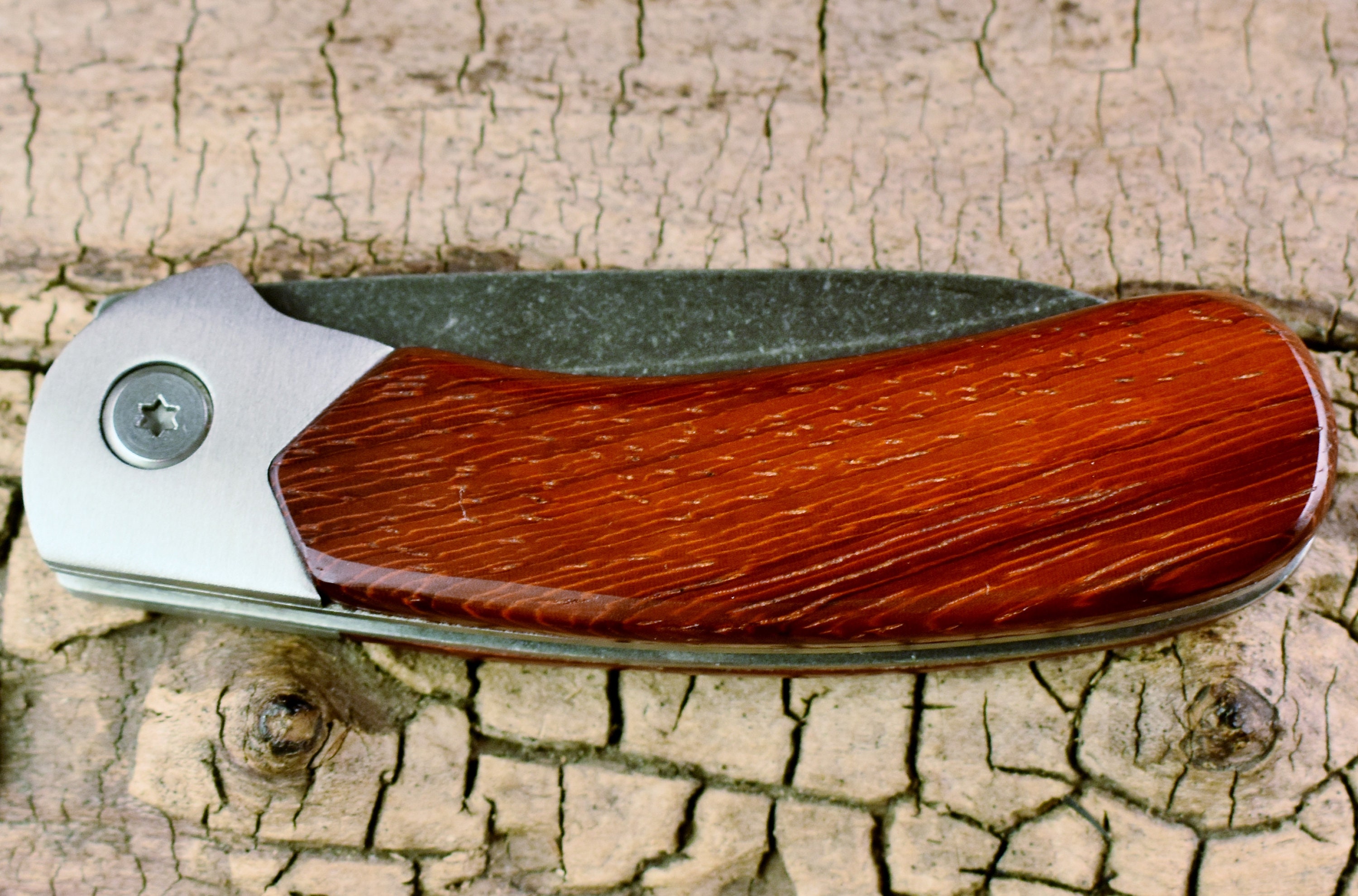 Pocket Knife with Wood Handle - Padouk Wooden Handle - Wood Pocket ...