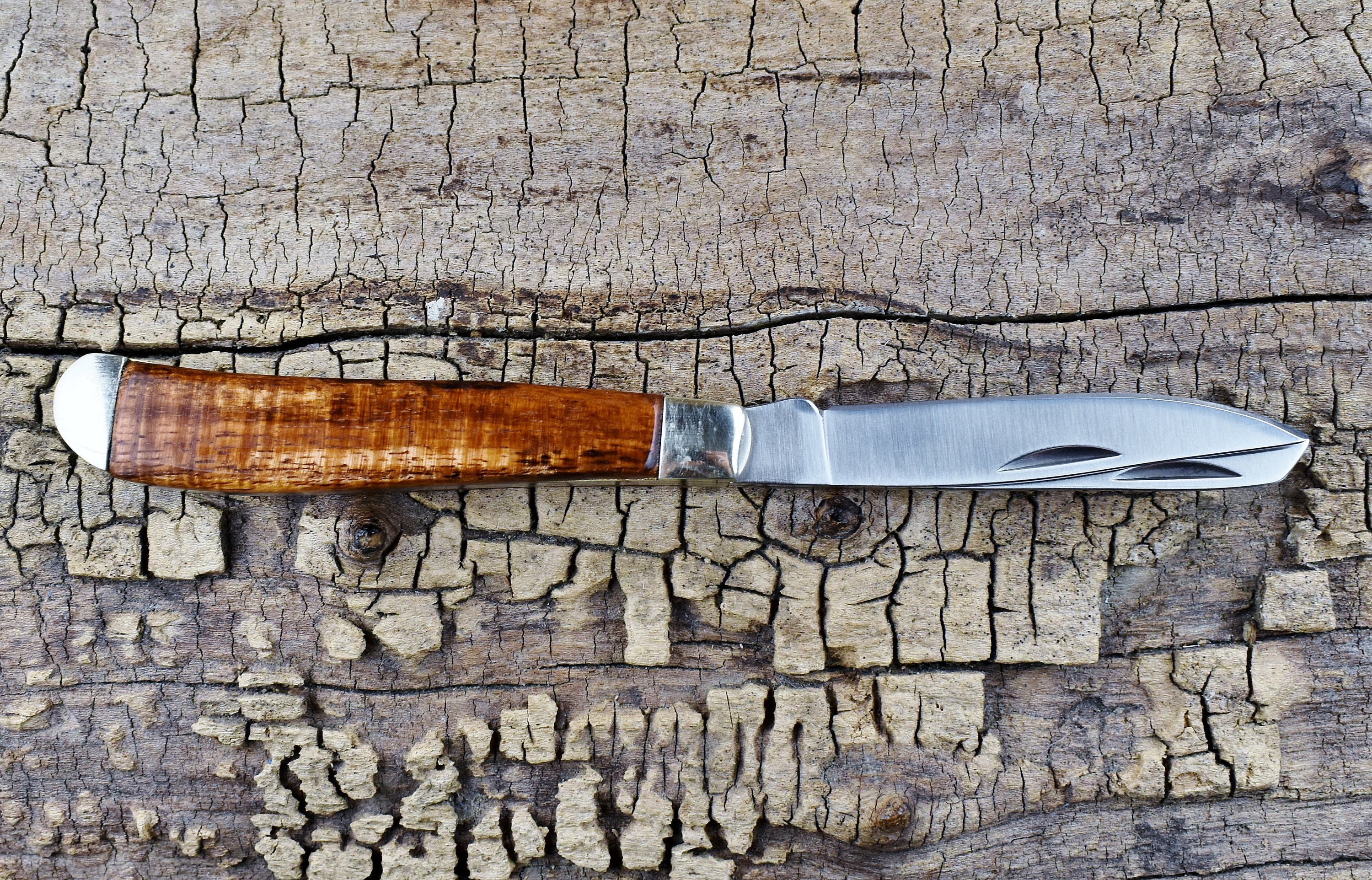Pocket Knife with Wood Handles - Hawaiian Curly Koa wood - Classic Two ...
