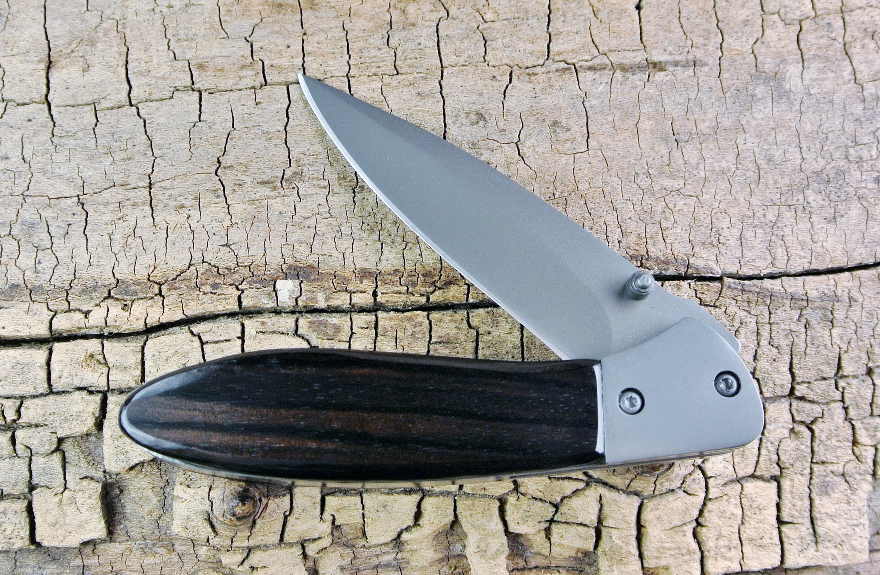 Pocket Knife with Wood Handle - Macassar Ebony Wooden Handle - Wood ...
