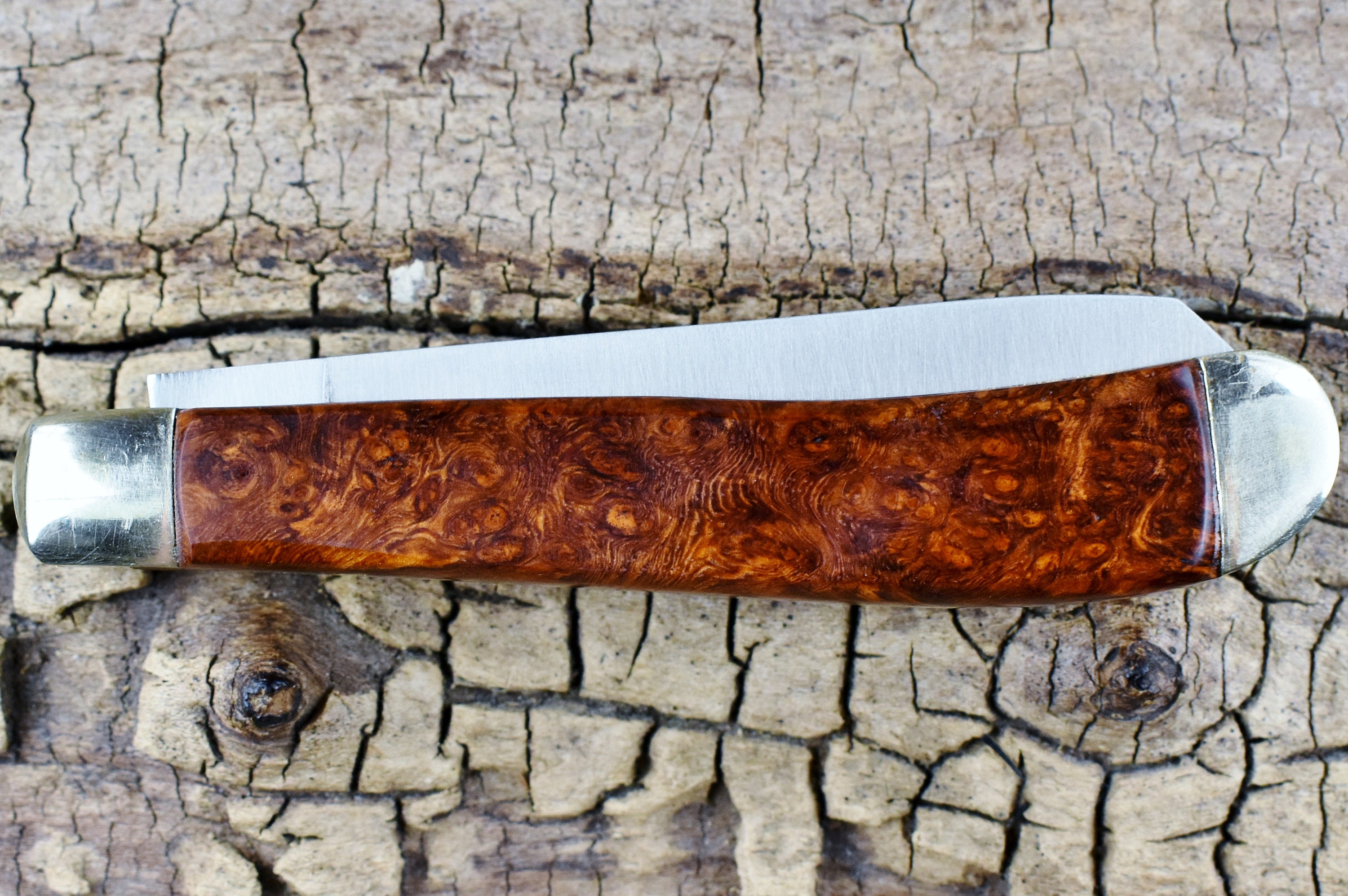Amboyna Burl Pocket Knife - Pocket Knife with Rare Wood Handles ...