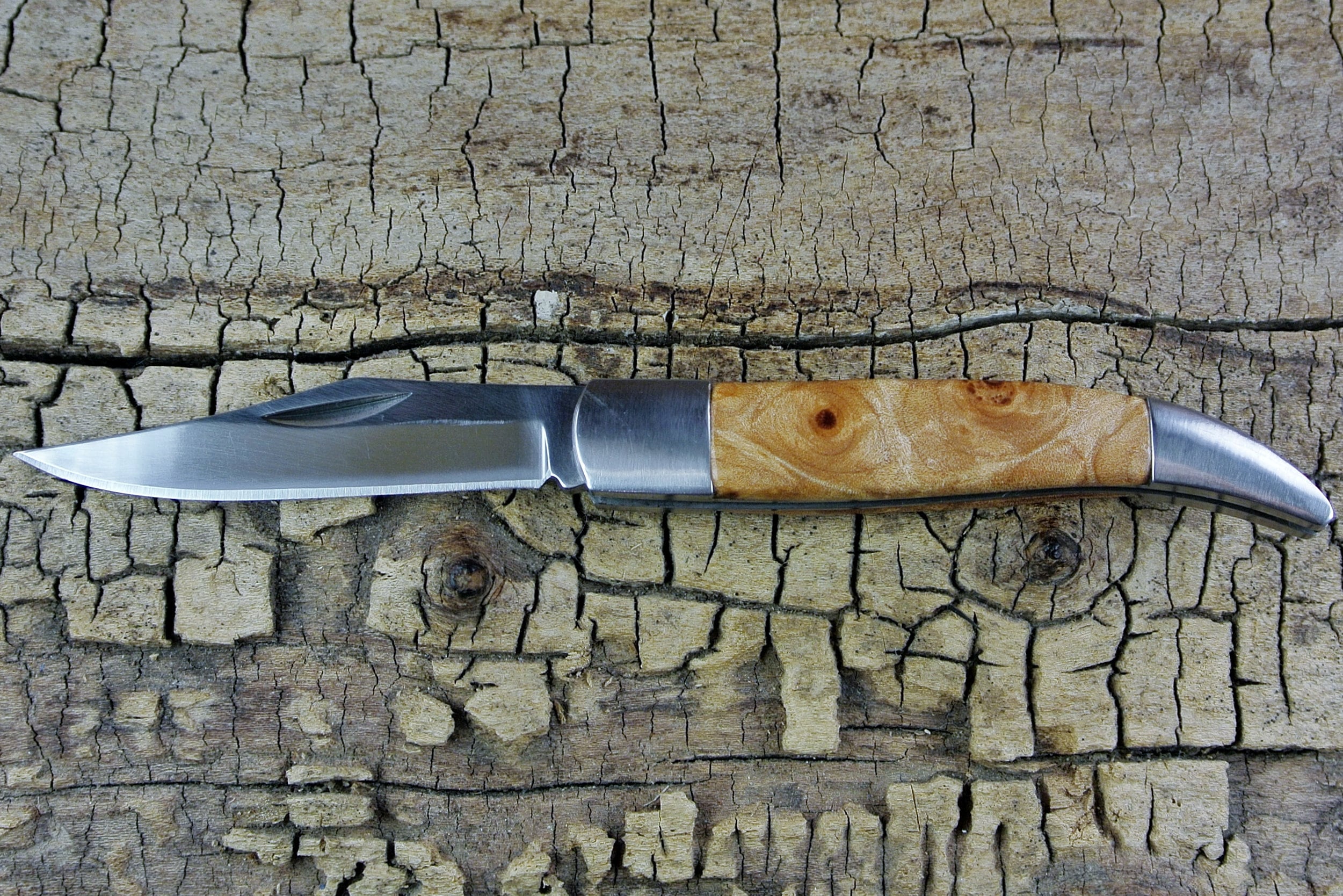 Pocket Knife with Wood Handle - Maple Burl Wooden Handle - Wood Pocket ...