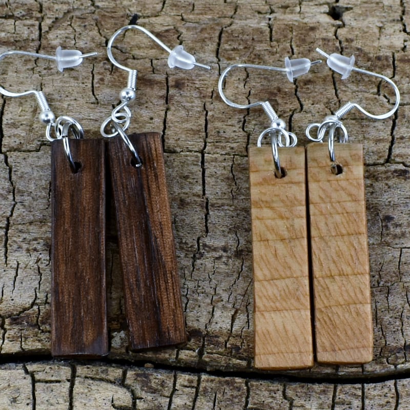 Wood Earrings - Etsy