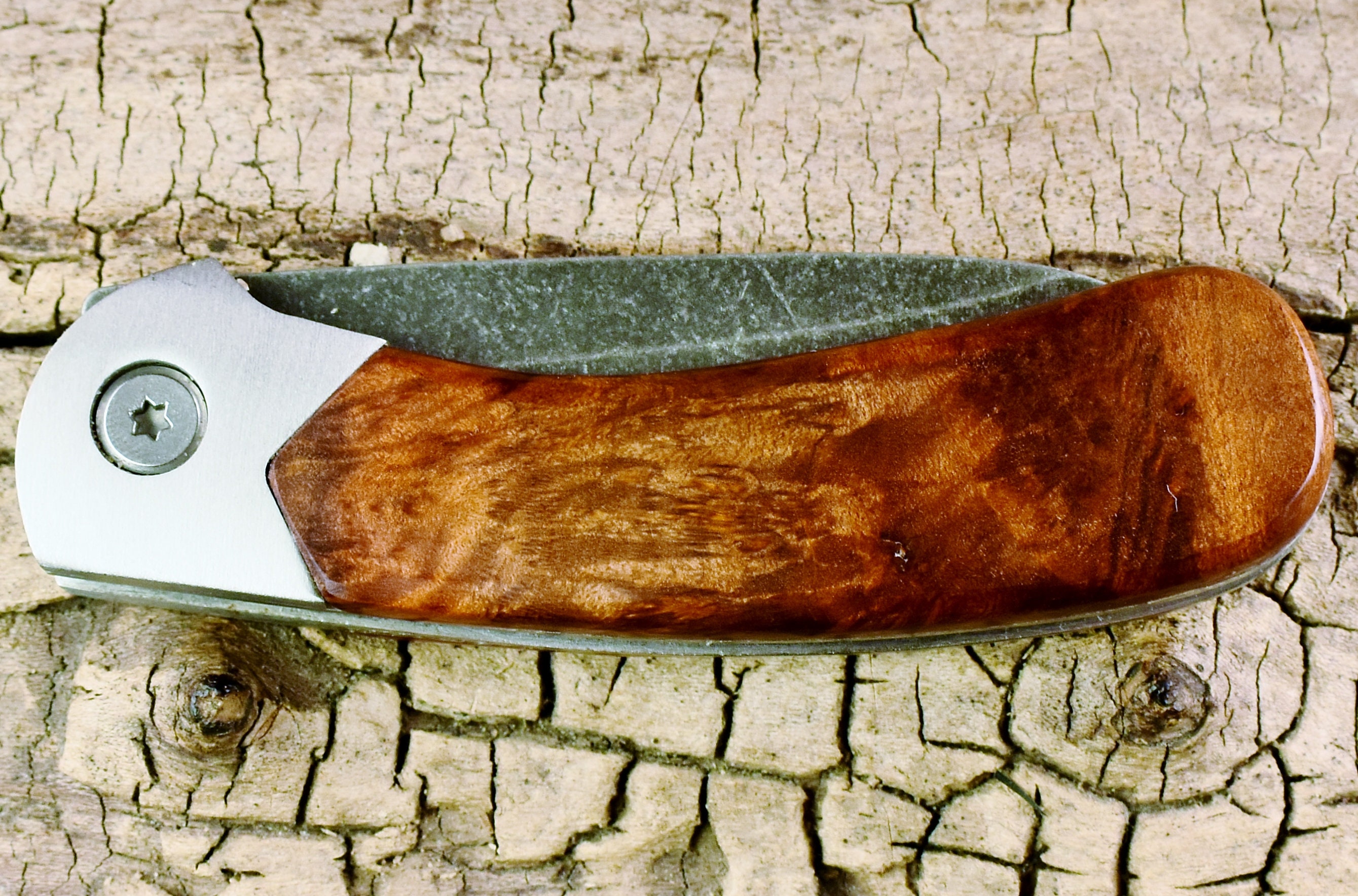 Pocket Knife with Wood Handle - Manzanita Burl Wooden Handle - Wood ...