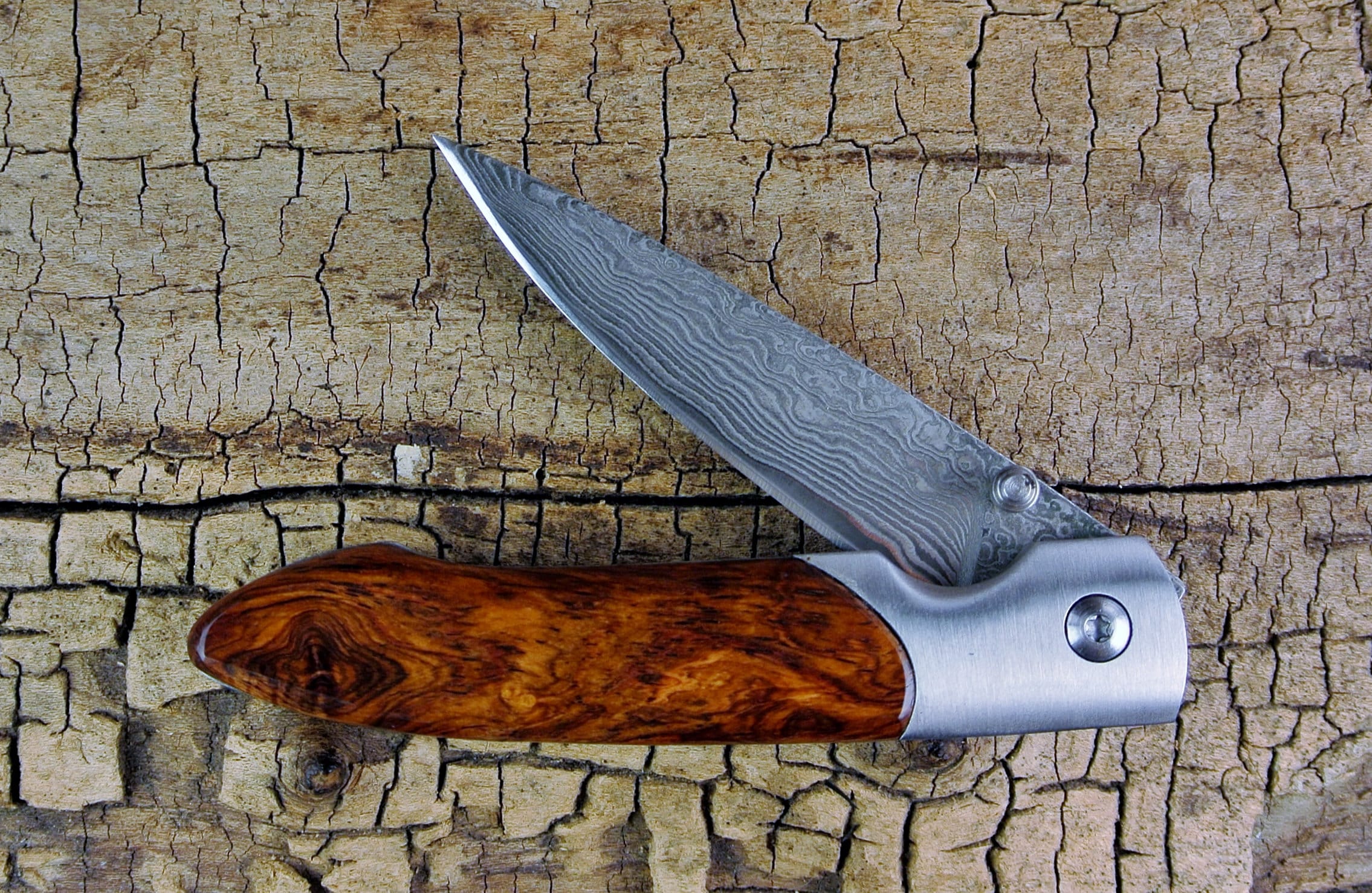 Pocket Knife with Wood Handle - Honduran Rosewood - Wooden Handle with ...