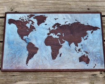 Wood World Map - Etsy