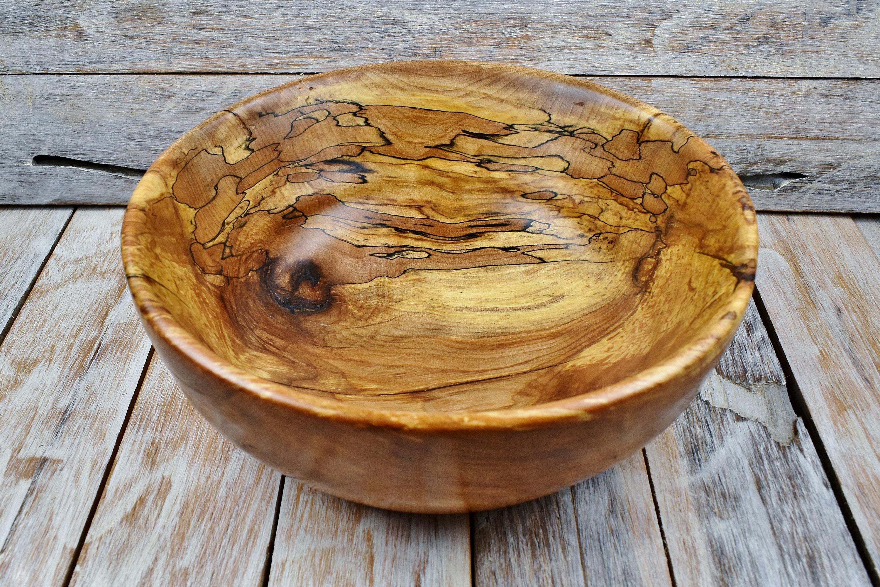 Wooden Centerpiece Bowl - Spalted Maple - Rustic Bowl - Hand Carved Bowl - Spalted Maple Bowl ...