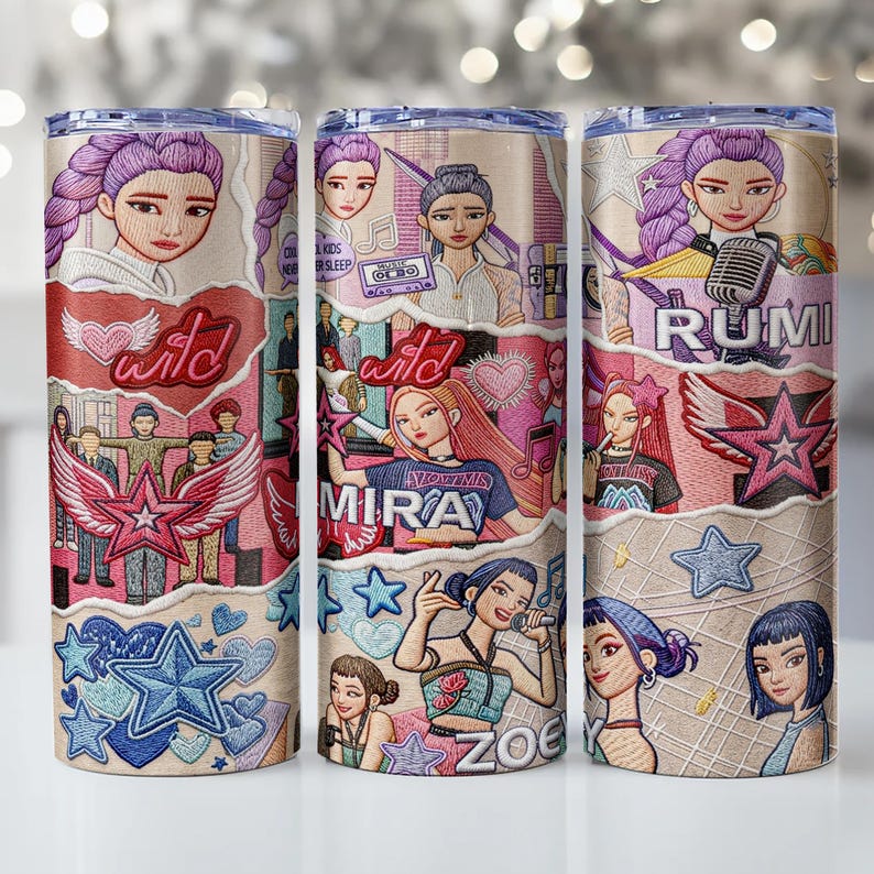Anime K-pop Hun Trix Crochet Pattern Girls Group Tumbler Wrap PNG 20oz ...