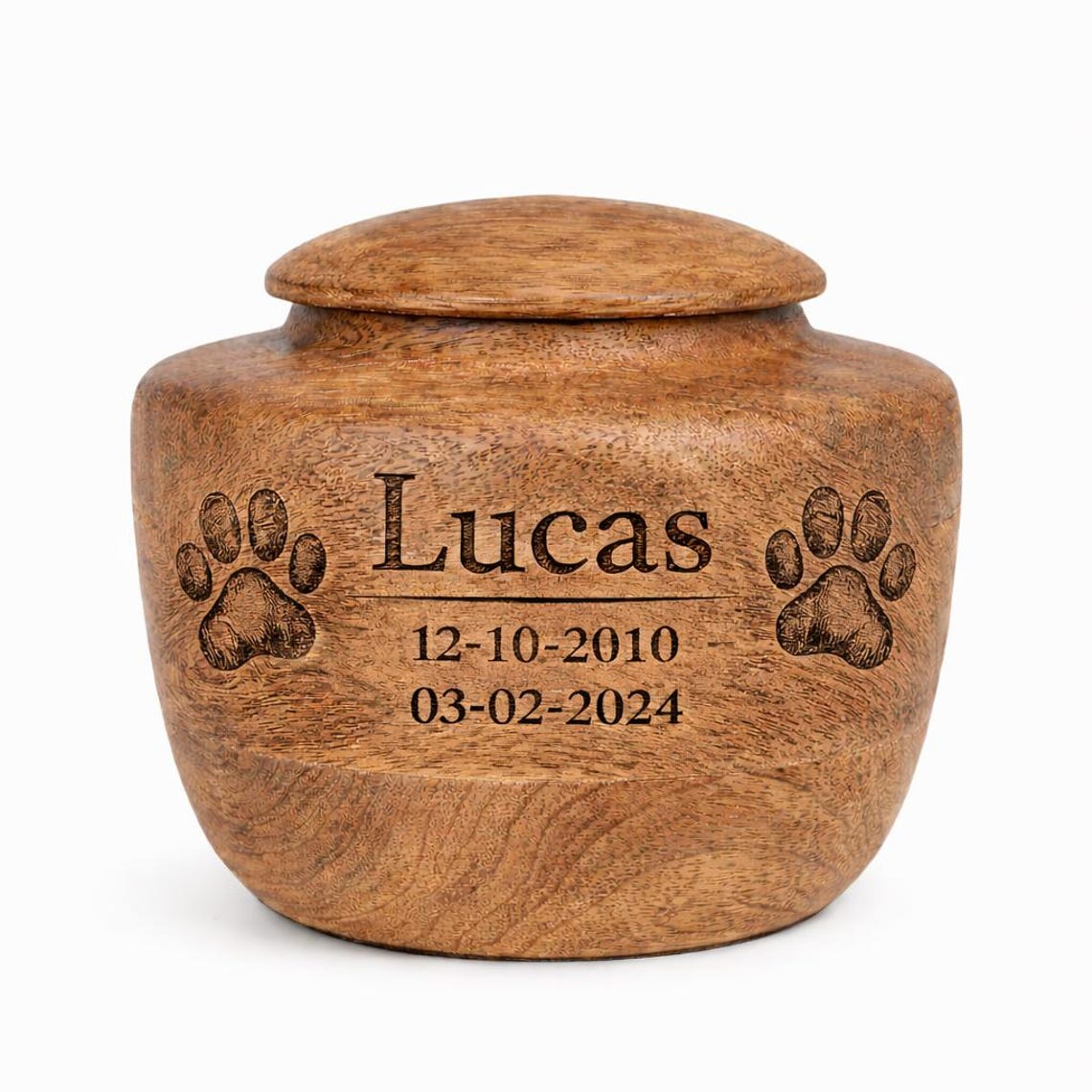 Personalized Wooden Dog Urn: Custom Engraved Pet Memorial Keepsake - Etsy