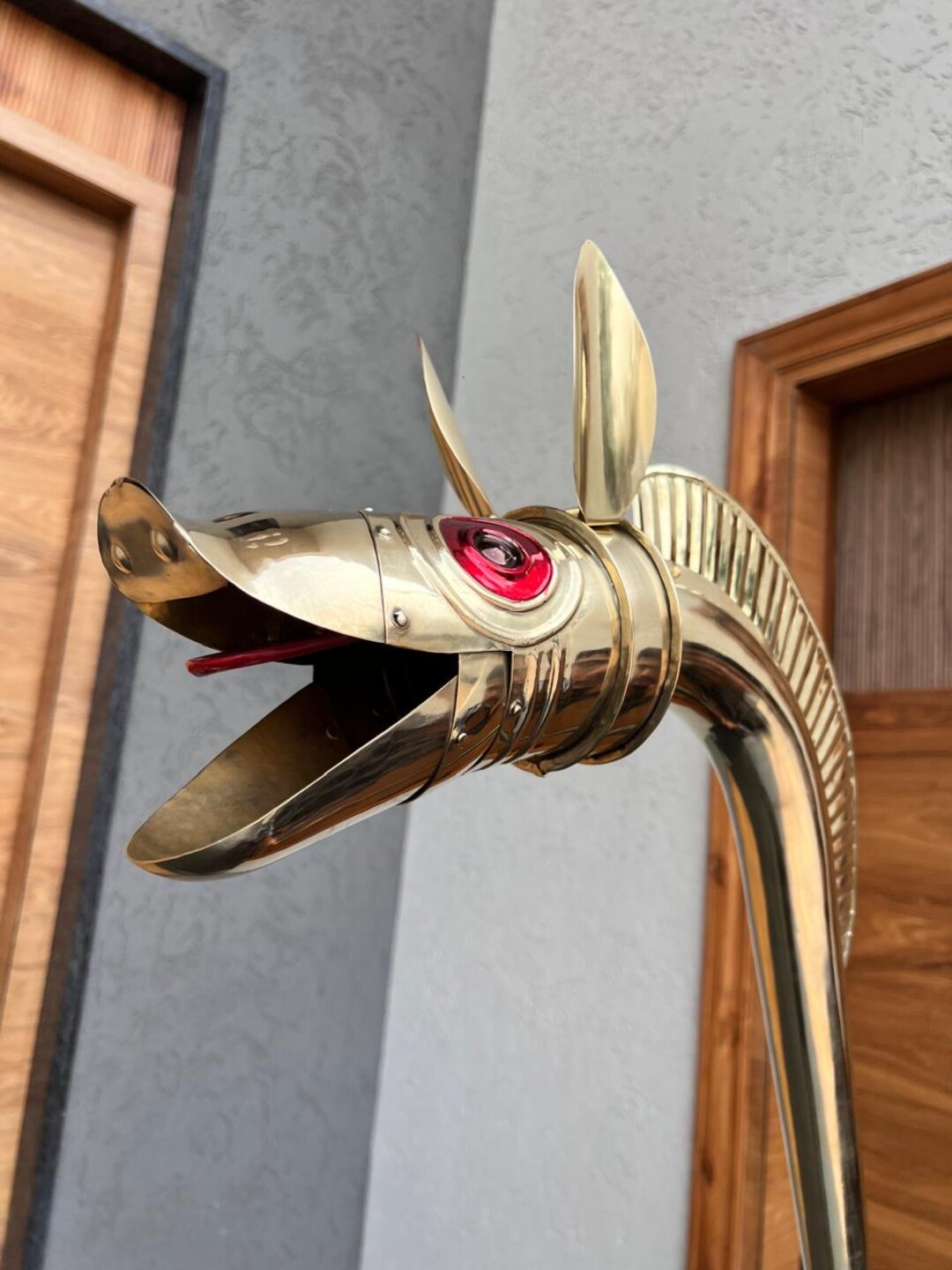 Viking Carnyx Dragon Head Battle Horn 6ft Brass Celtic Medieval Cosplay ...