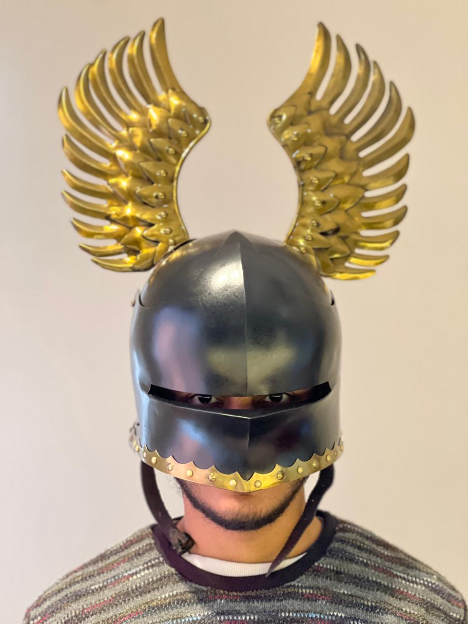 Medieval German Sallet Helmet 18 Gauge Steel Gothic Knight Armor LARP ...