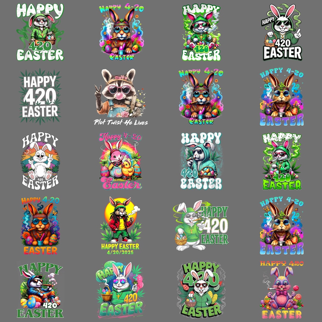 Happy 420 Easter Funny Smoking Bunny Men Women PNG - Etsy