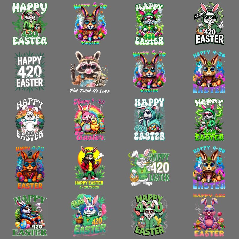 Happy 420 Easter Funny Smoking Bunny Men Women PNG - Etsy