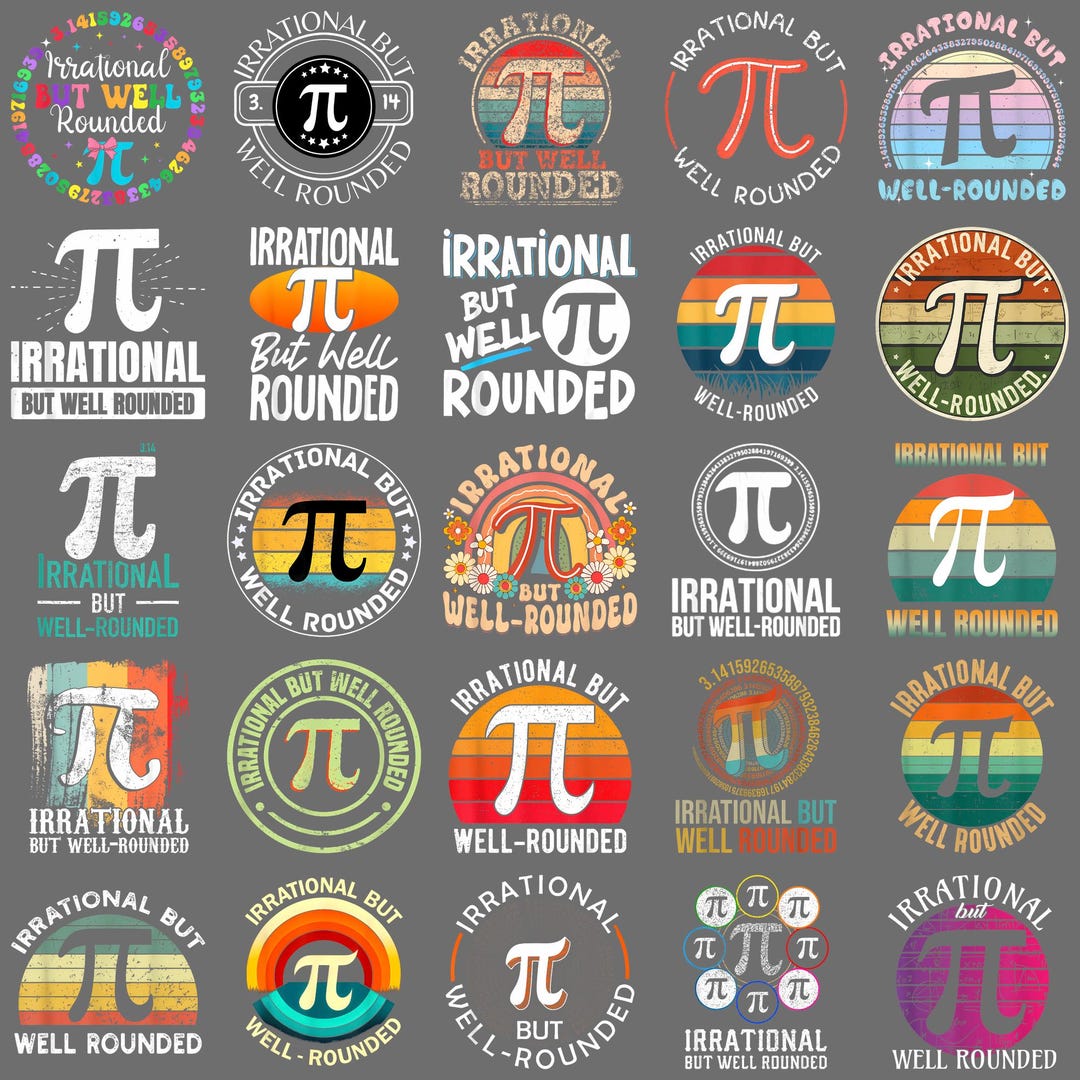 Retro Irrational but Well Rounded Pi Day Math PNG – Funny Pi Clipart - Etsy