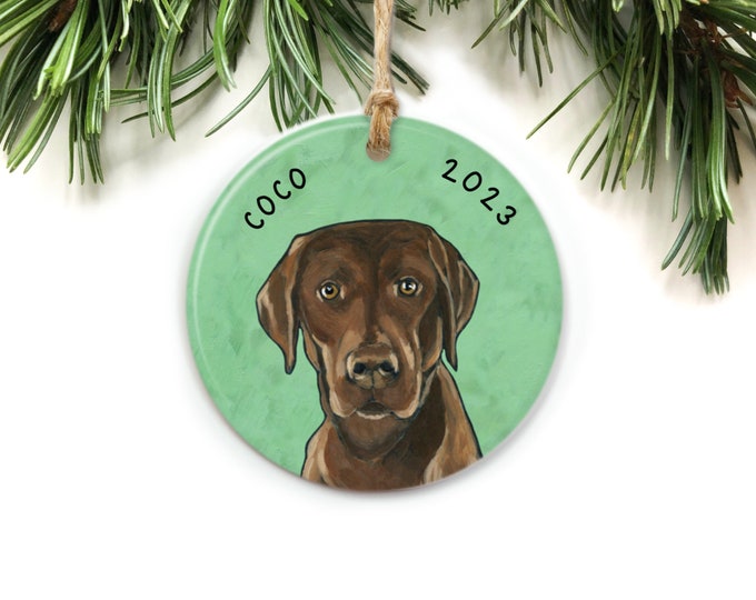 Chocolate Lab Ornament, Custom Limited Edition Chocolate Lab Ornament ...