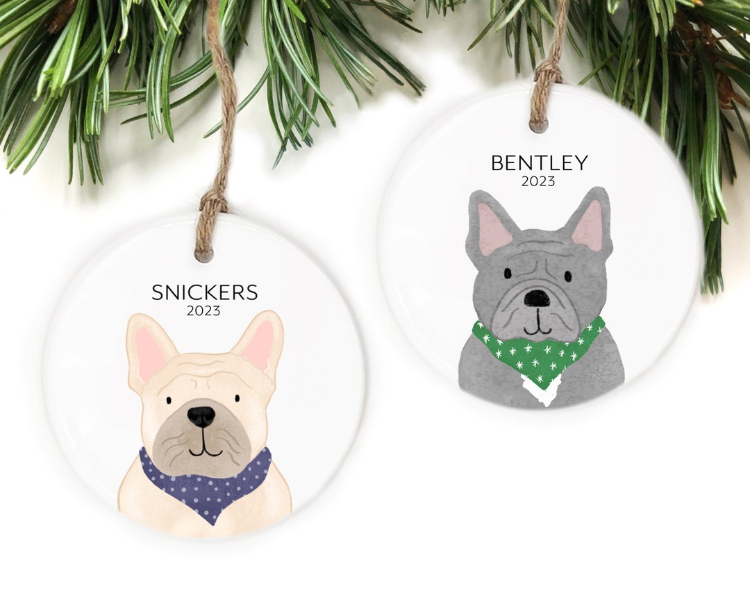 French Bulldog Ornament Personalized, Custom Frenchie Ornament, French ...